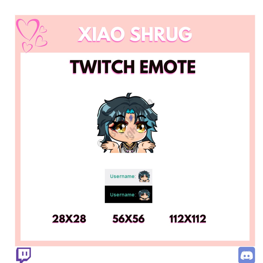Xiao Twitch Emote Xiao Genshin Impact Emote Twitch Emotes Shrug - Etsy