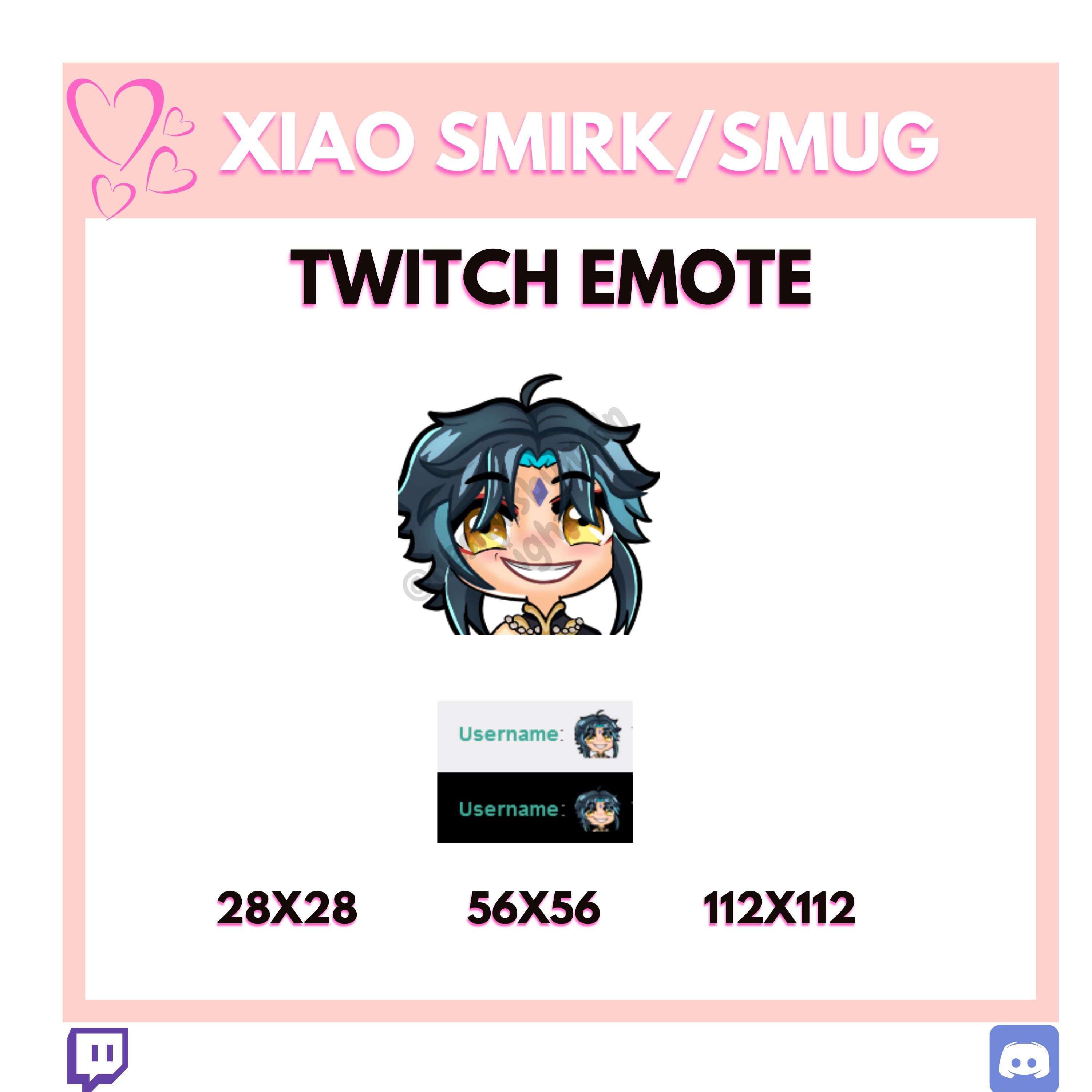 Xiao Twitch Emote Xiao Genshin Impact Emote Twitch Emotes Smirk - Etsy
