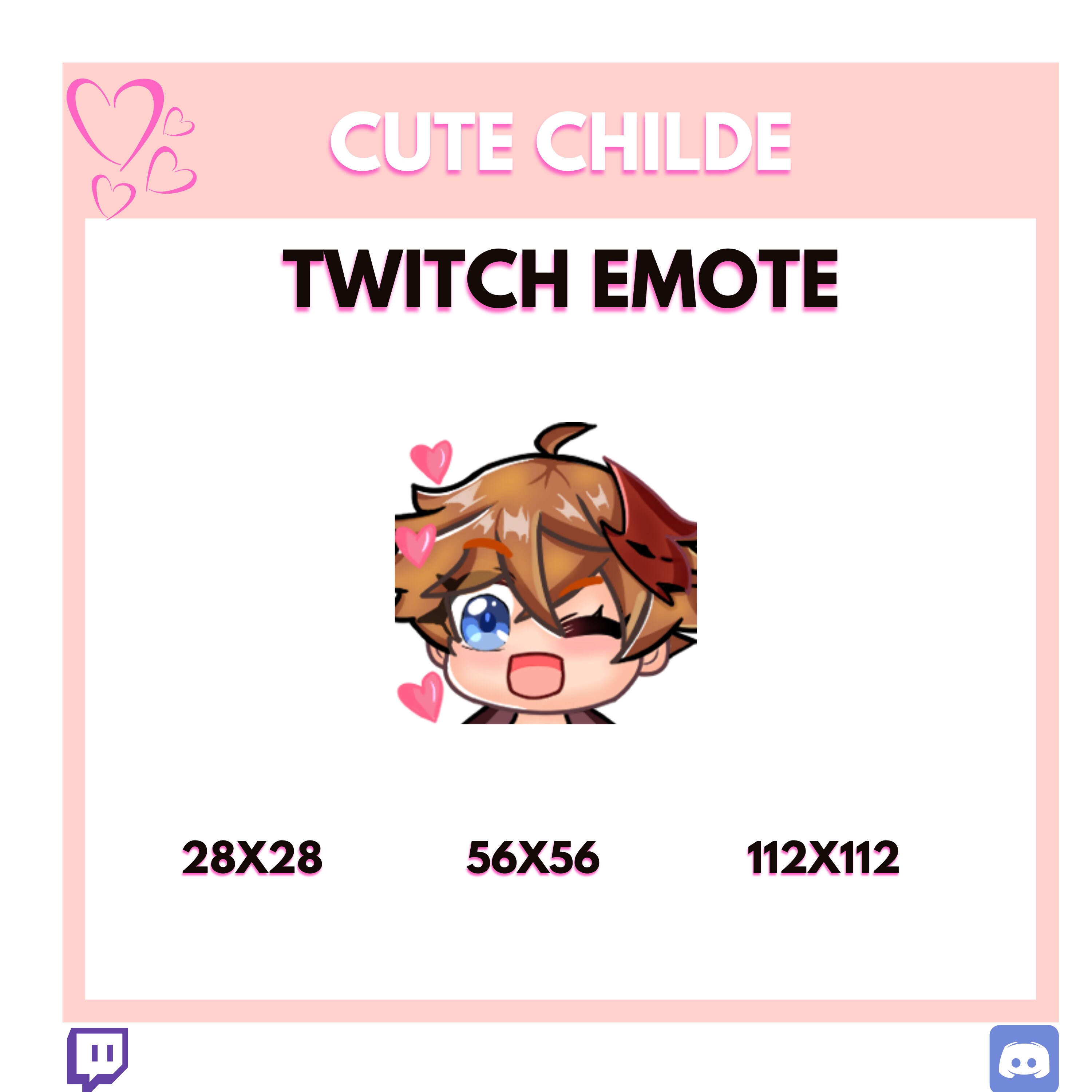 Schattige Childe Tartaglia Twitch Emote Genshin Impact Love Emote ...