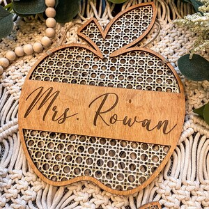 Personalized Teacher Rattan Apple Desk Plaque | Personalized Teacher ...