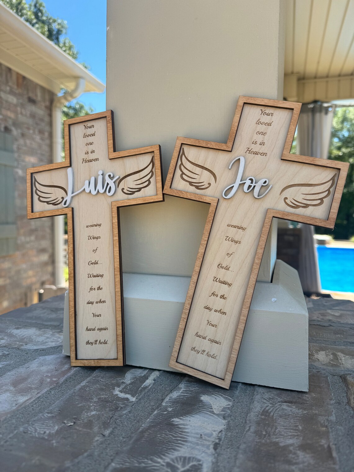 Personalized Memorial Wooden Cross: Boho Remembrance Gift - Etsy Hong Kong