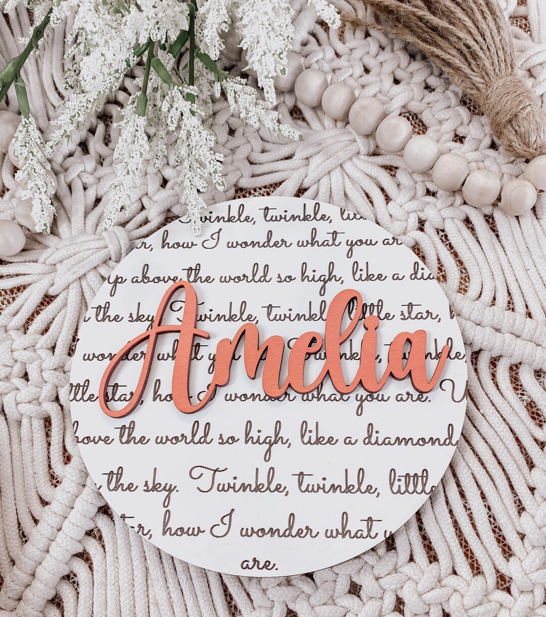 Personalized Lyric Name Sign: Nursery Decor, Photo Prop - Etsy