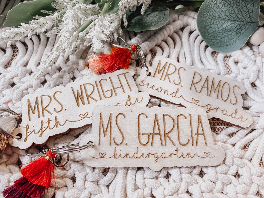 Personalized Teacher Keychain | Teacher Bag Tag | Custom Purse Keychain ...