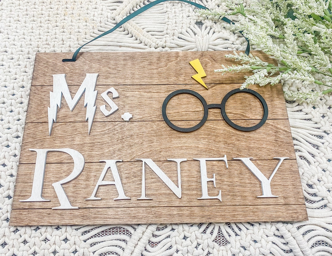 Personalized Wizard Teacher Door Sign Wizardly Teacher Décor Harry ...