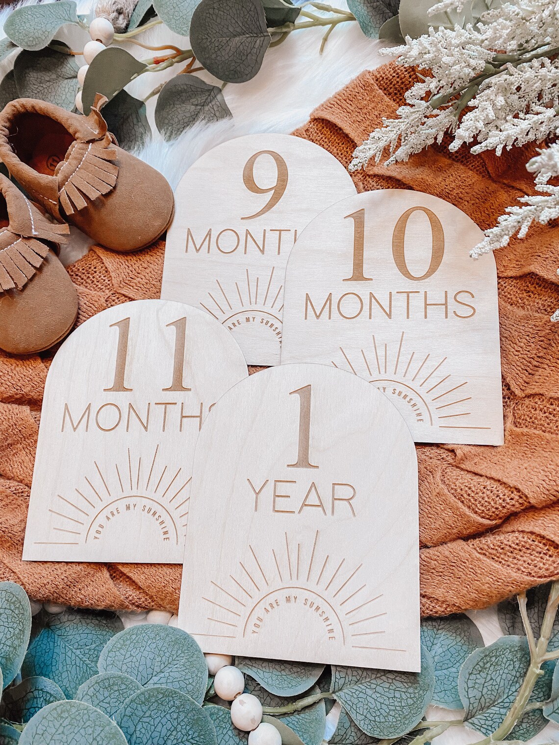 Arched Wooden Milestone Markers Monthly Milestone Card - Etsy