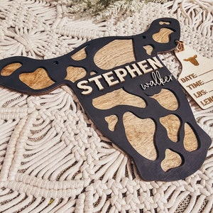 Personalized Cow Head Hospital Sign: Baby Name Announcement, Birth ...