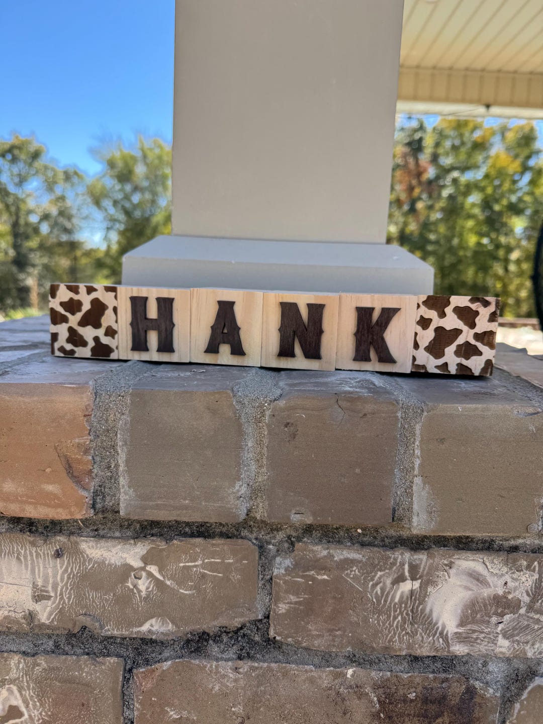 Personalized Cow Print Name Blocks: Western Nursery Decor - Etsy