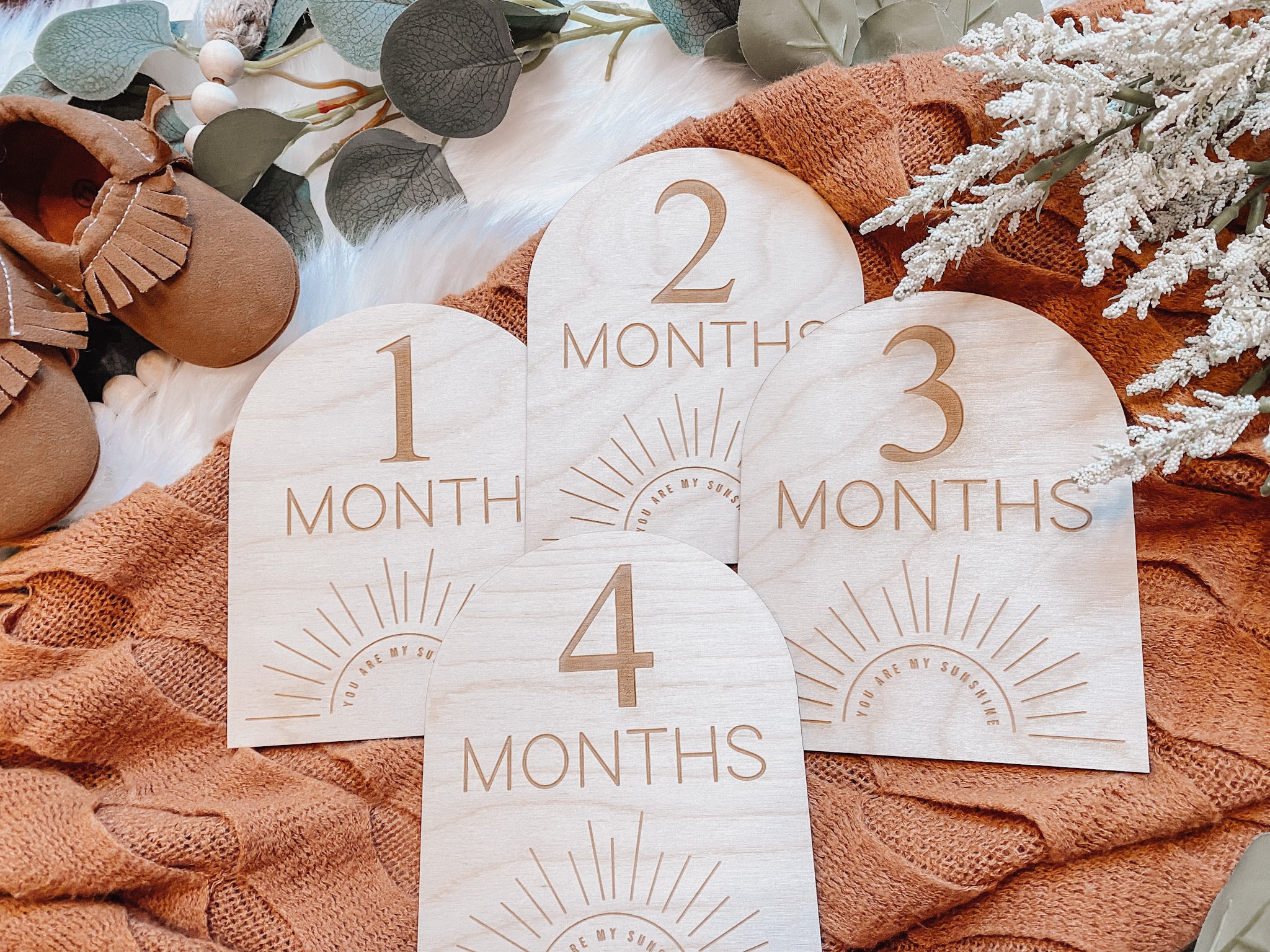 Arched Wooden Milestone Markers Monthly Milestone Card - Etsy