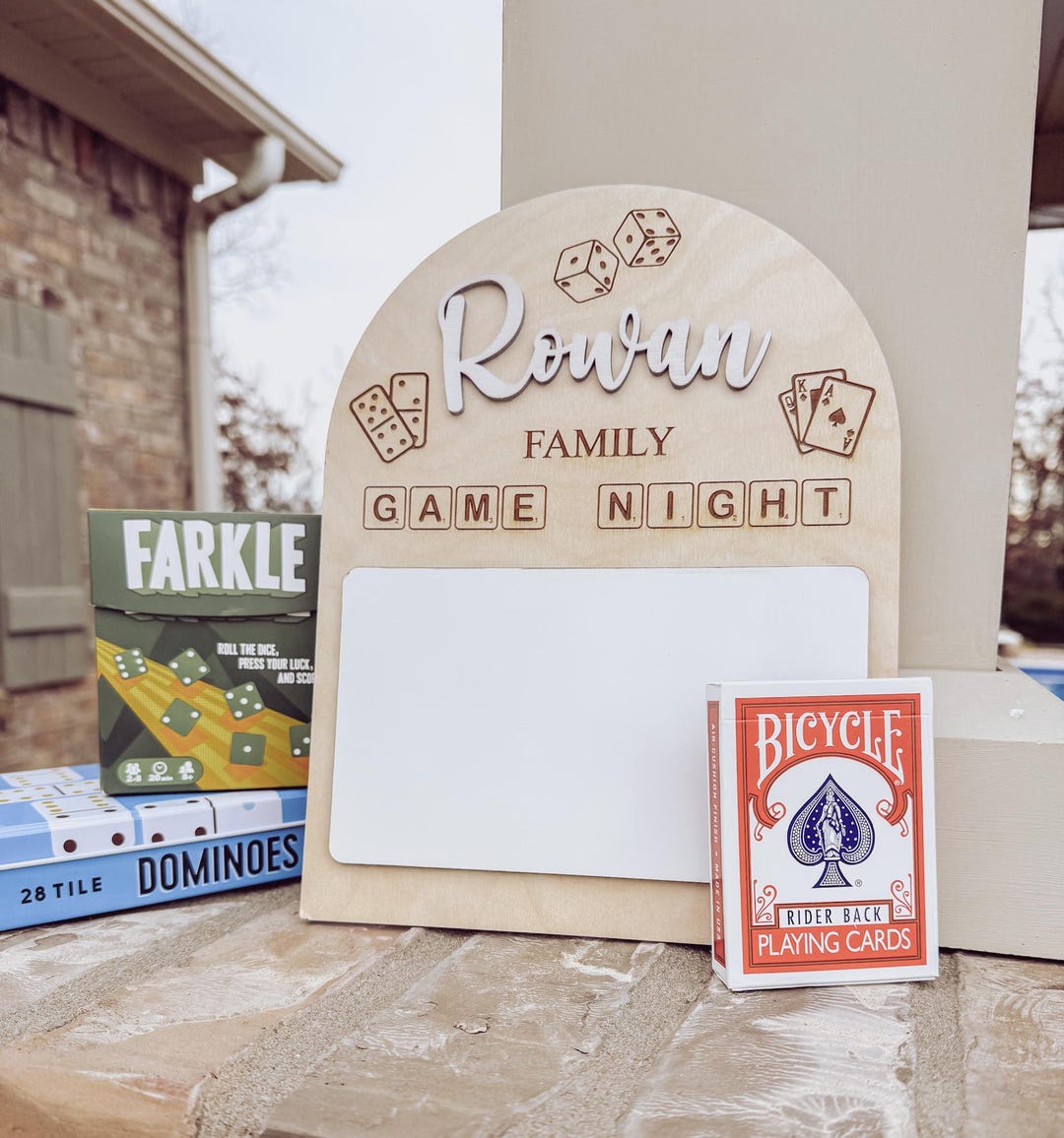 Personalized Family Game Night Sign | Whiteboard Game Sign | Game Night ...