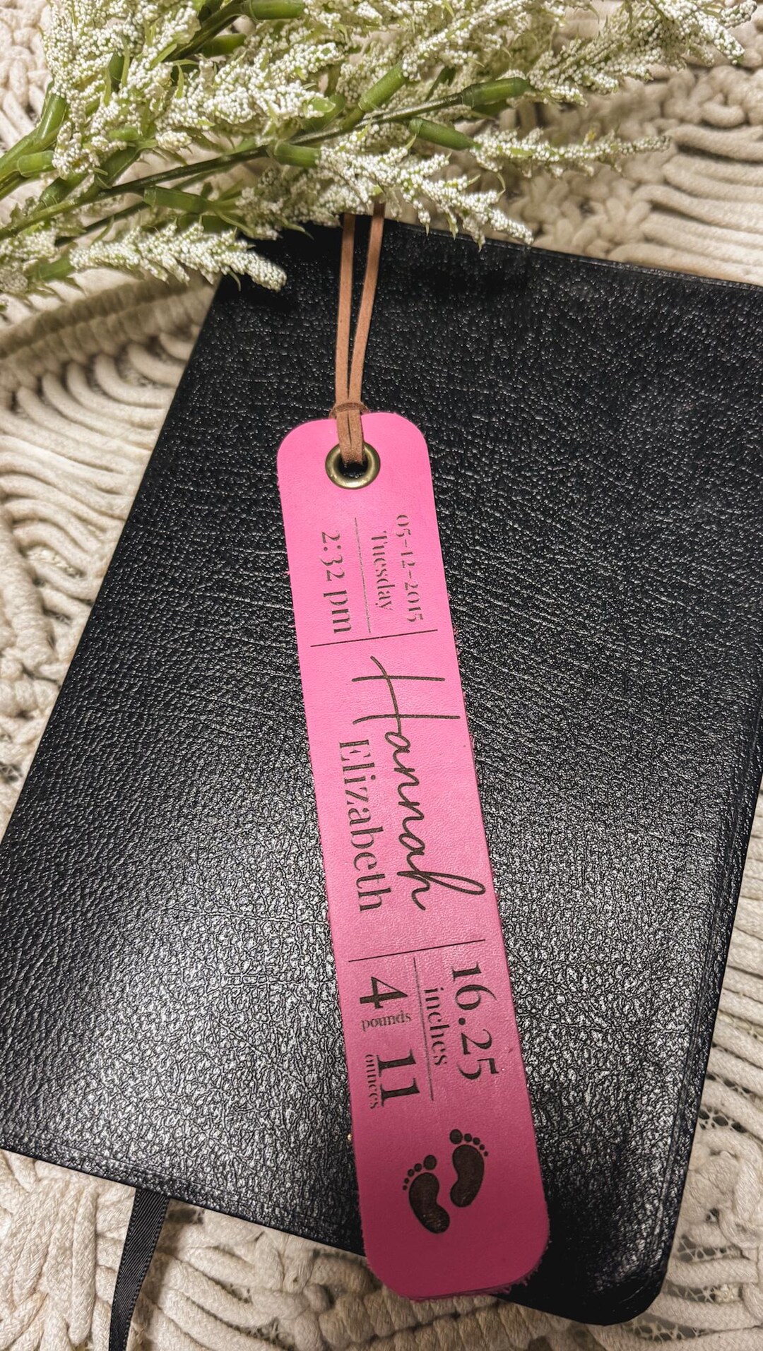 Personalized Birth Stats Bookmark | Custom Newborn Gift |christening ...