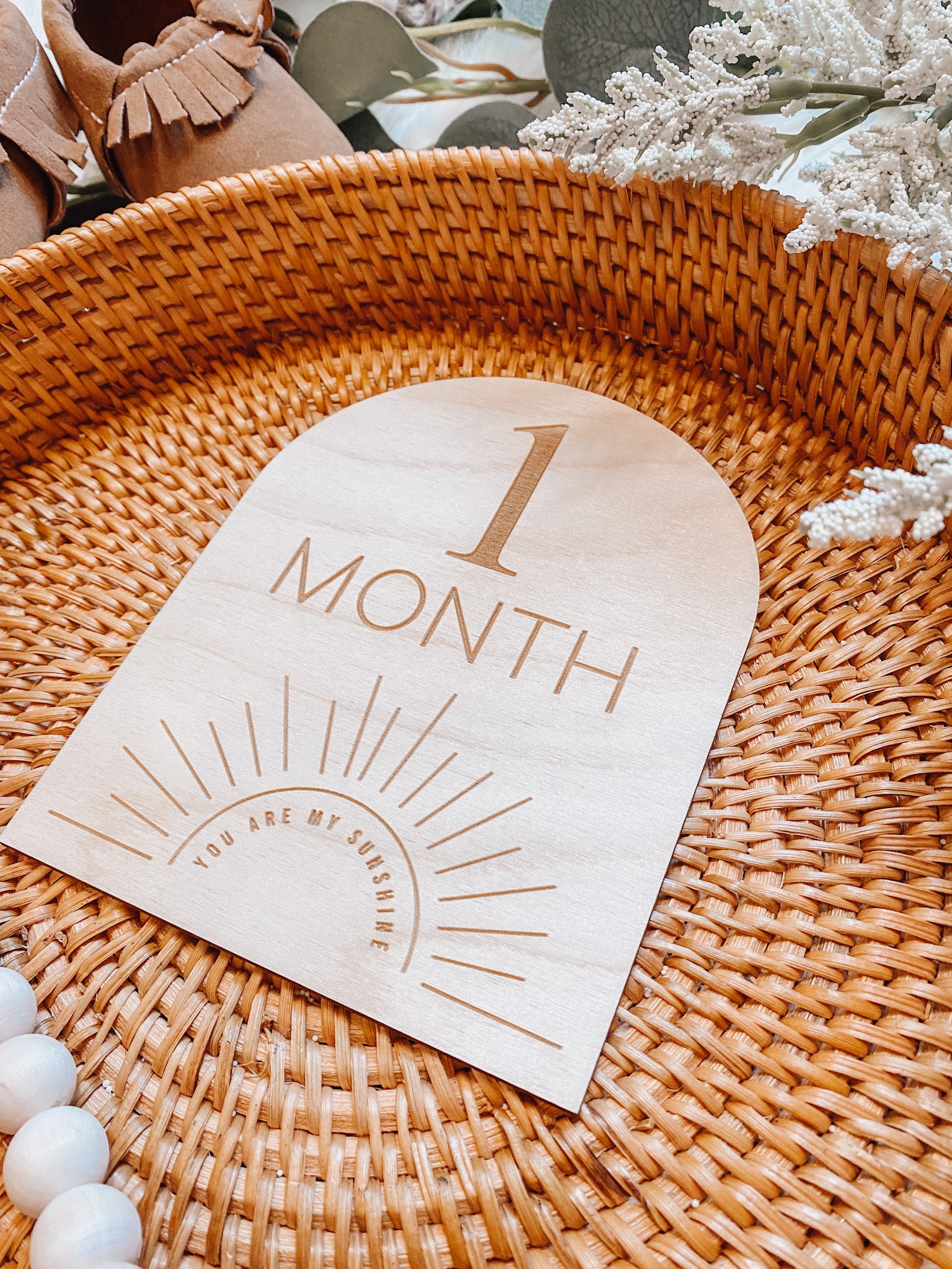Arched Wooden Milestone Markers | Monthly Milestone Card | Boho Baby ...