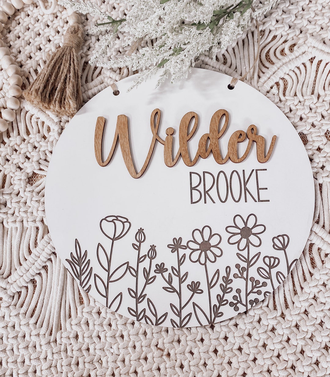 Personalized Wildflower Name Sign |custom Floral Nursery Name Sign ...