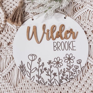 Personalized Wildflower Name Sign |custom Floral Nursery Name Sign ...