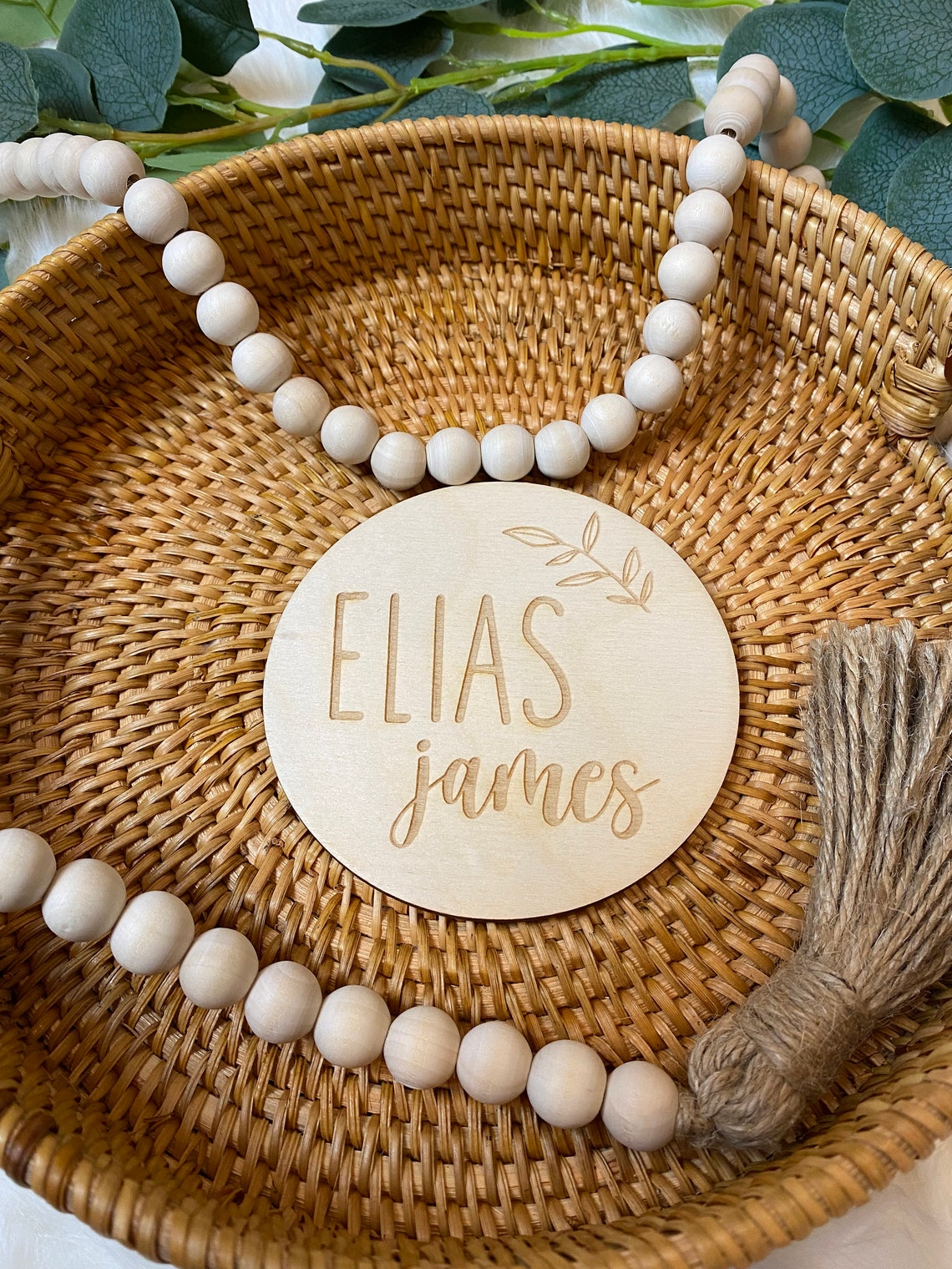 Personalized Wooden Baby Name Disc - Etsy