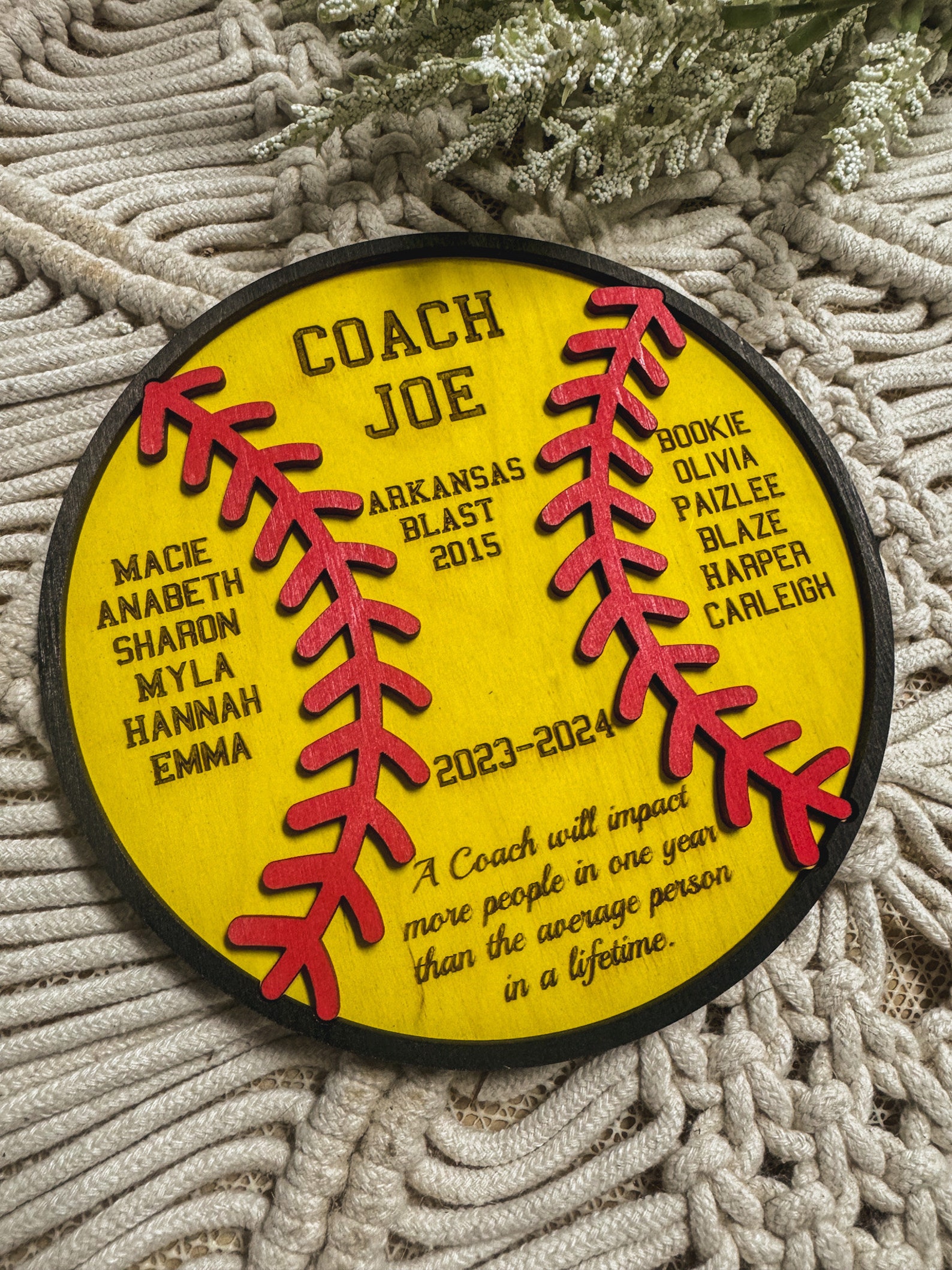 Personalized Baseball Coach Gift: Engraved Wooden Team Plaque - Etsy