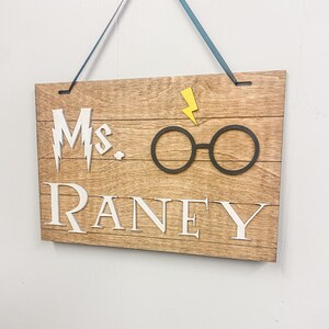 Personalized Wizard Teacher Door Sign Wizardly Teacher Décor Harry ...