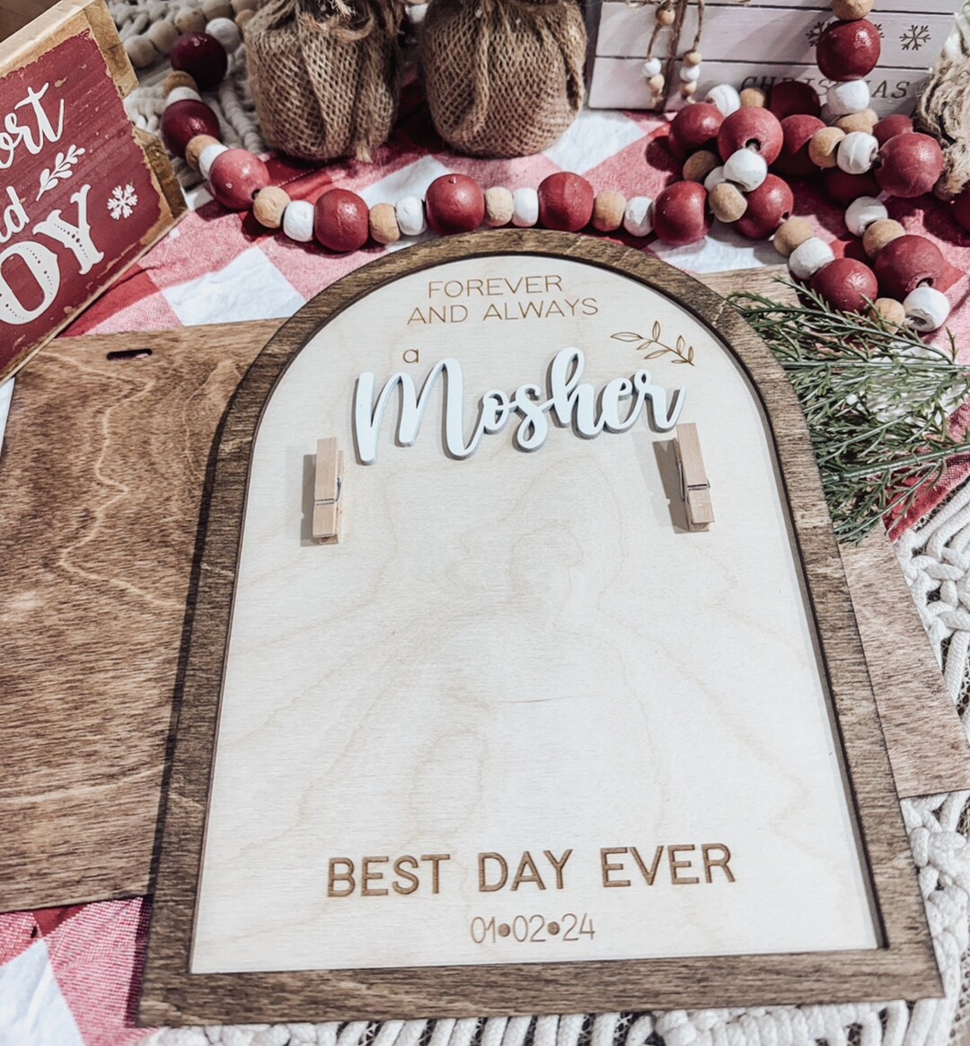 Personalized Adoption Frame: Walnut Stained Family Name Sign - Etsy