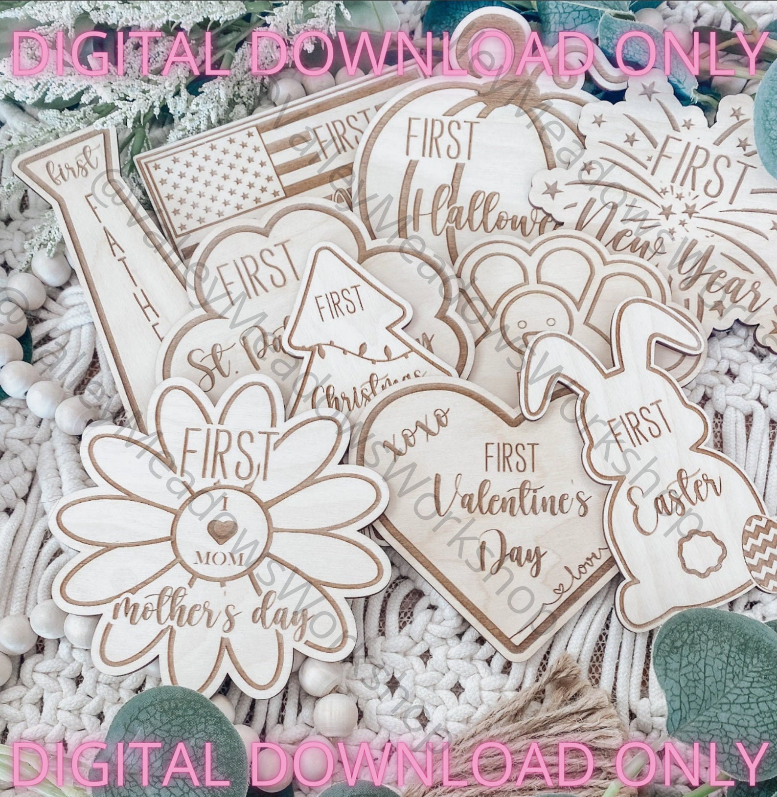 My First Holiday Milestone Cutout SVG DXF AI Vector Digital File Laser ...