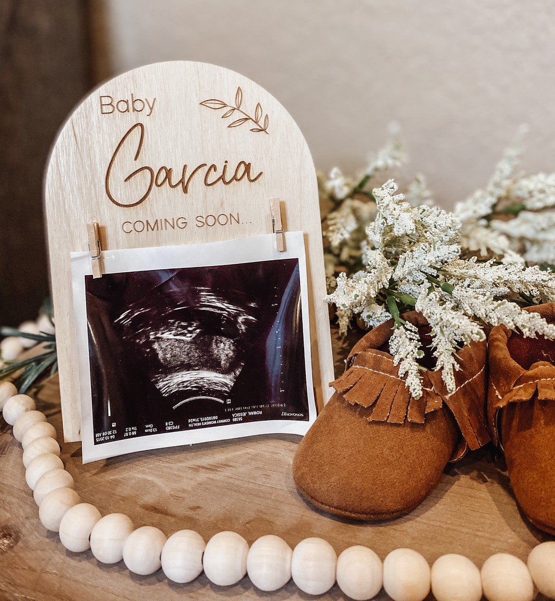 Personalized Pregnancy Announcement Frame Stand | Ultrasound Frame ...