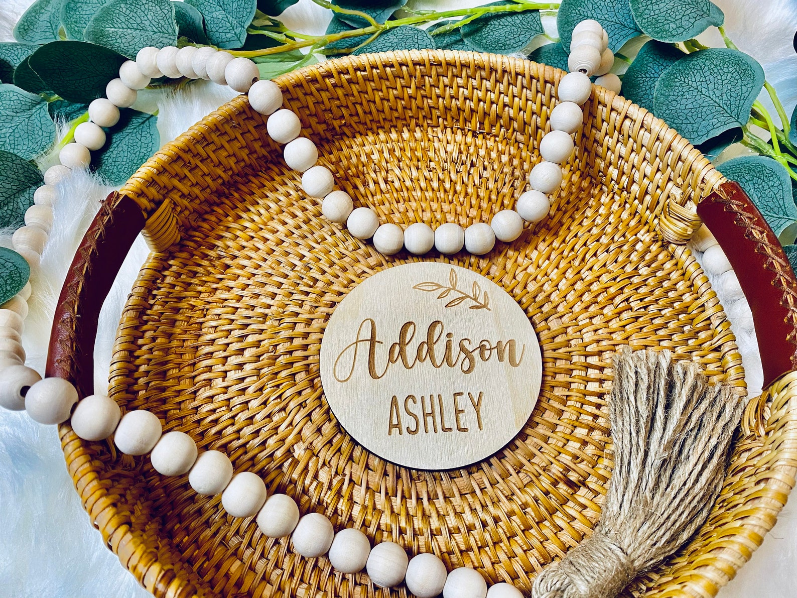 Personalized Wooden Baby Name Disc - Etsy