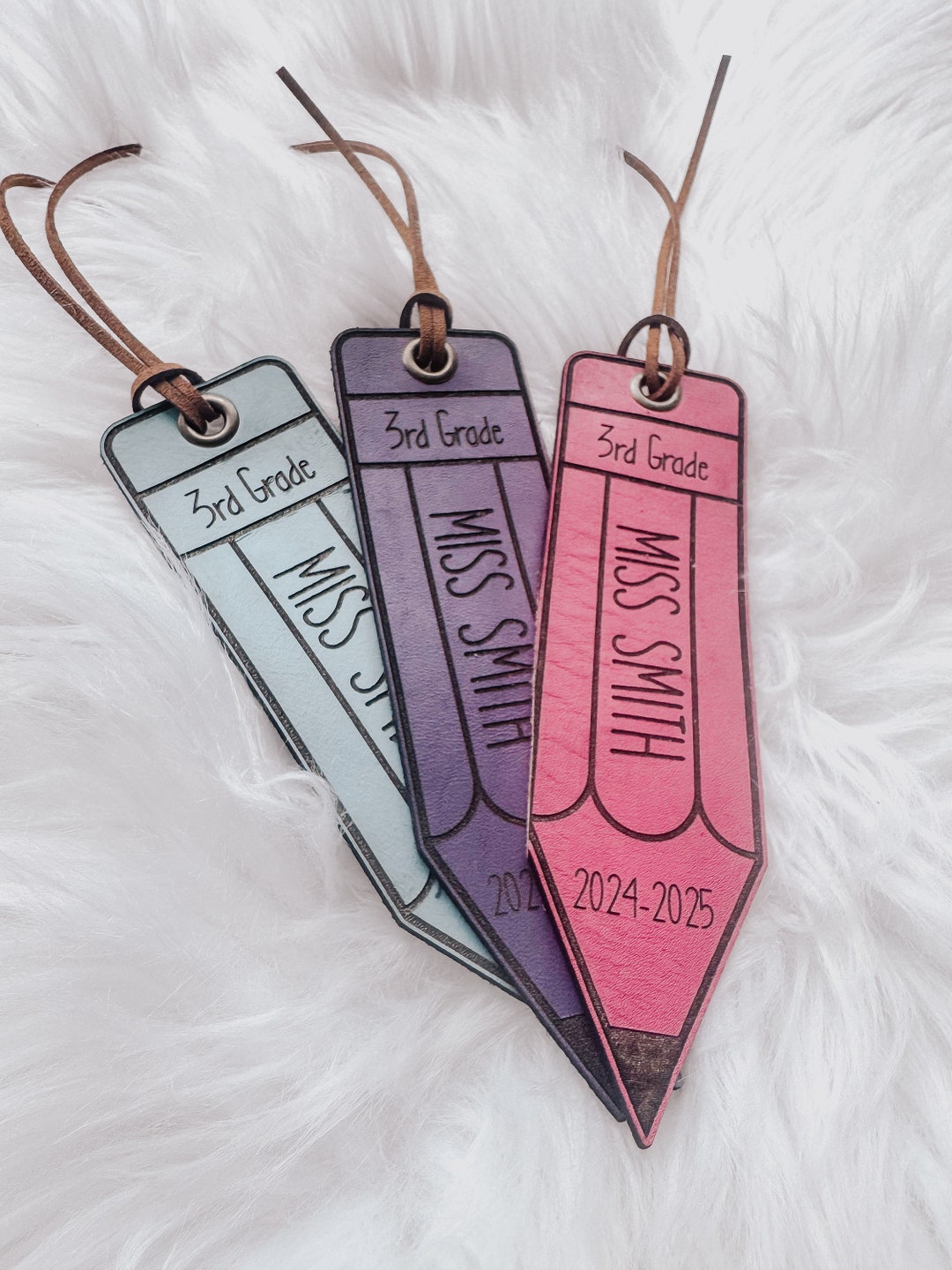 Personalized Leather Teacher Bookmark Gift |custom Back to School Gift ...