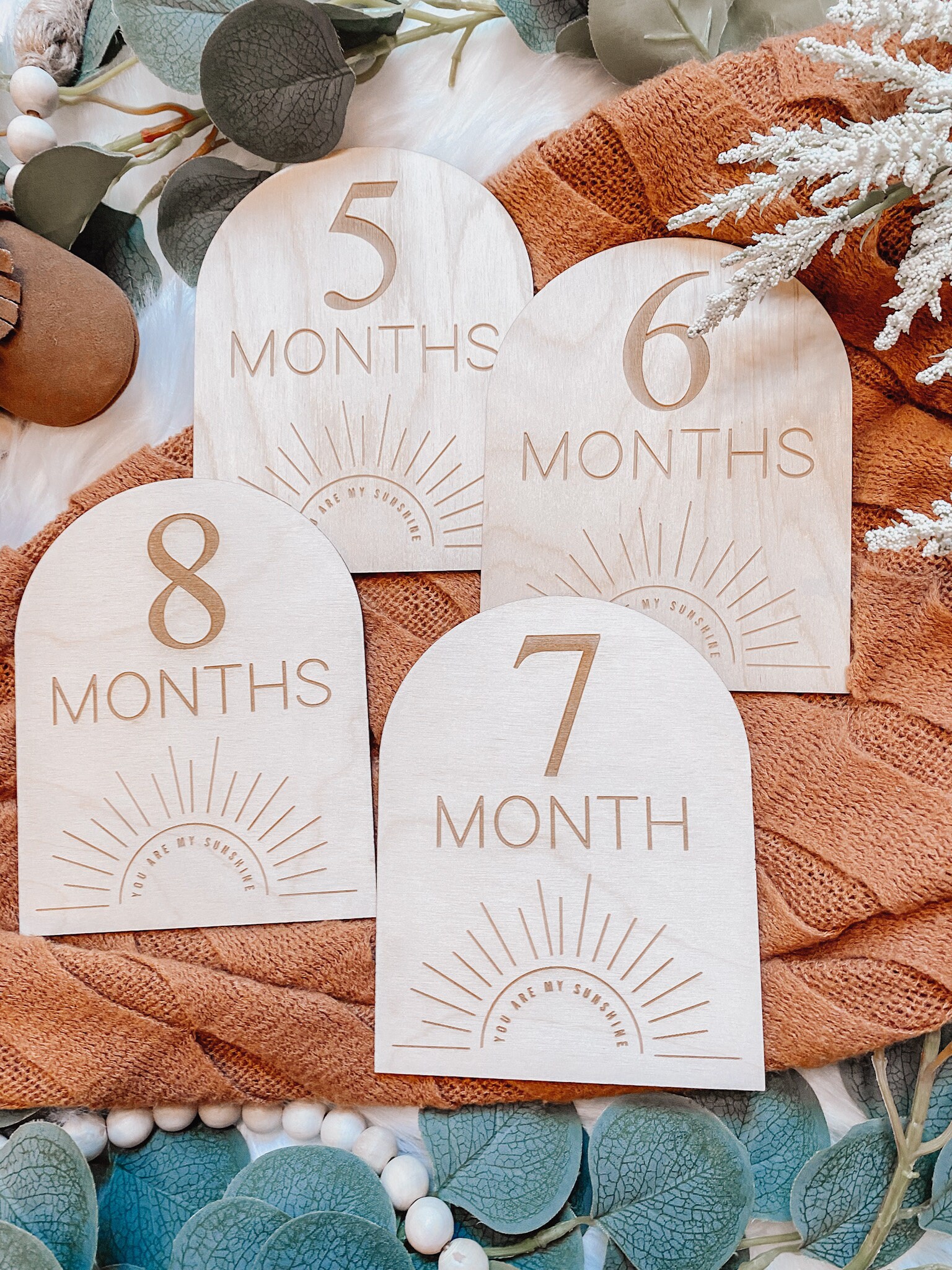 Arched Wooden Milestone Markers Monthly Milestone Card - Etsy