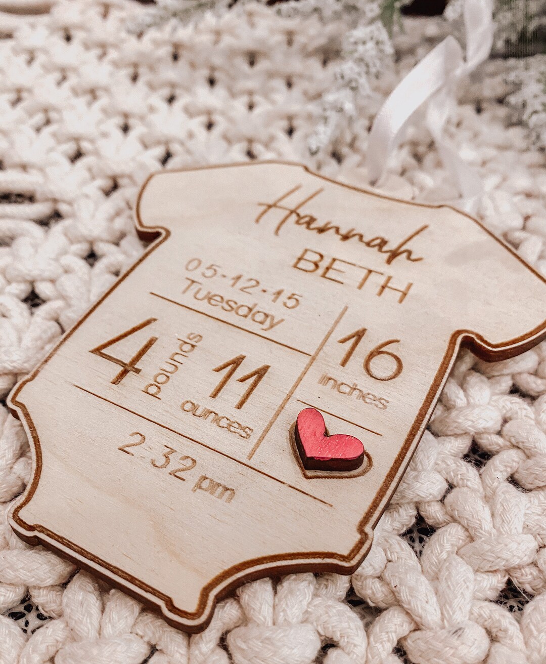 Baby's First Christmas Ornament| Personalized Birth Stats Onesie ...