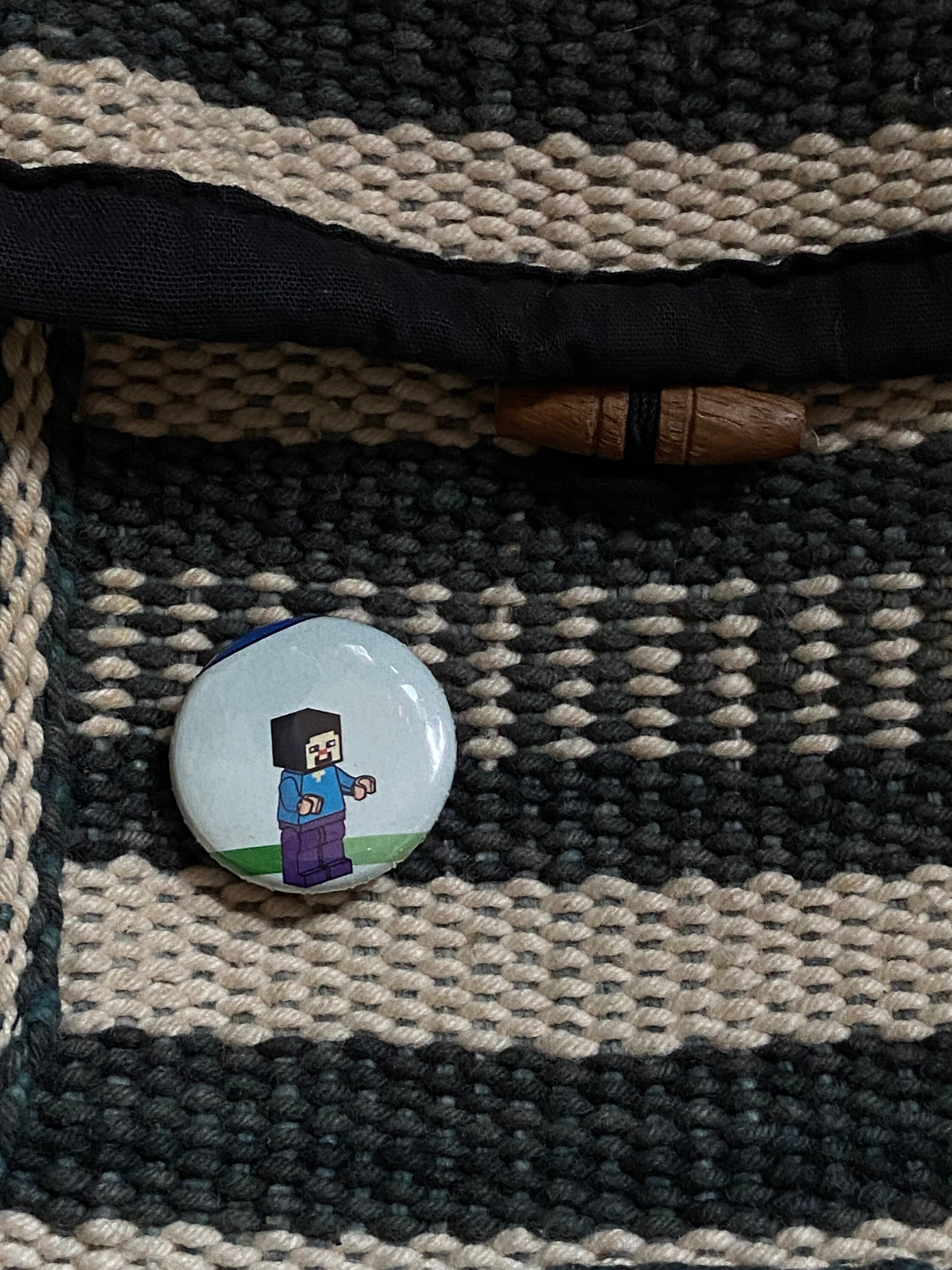 Lego Minecraft Steve Button. - Etsy
