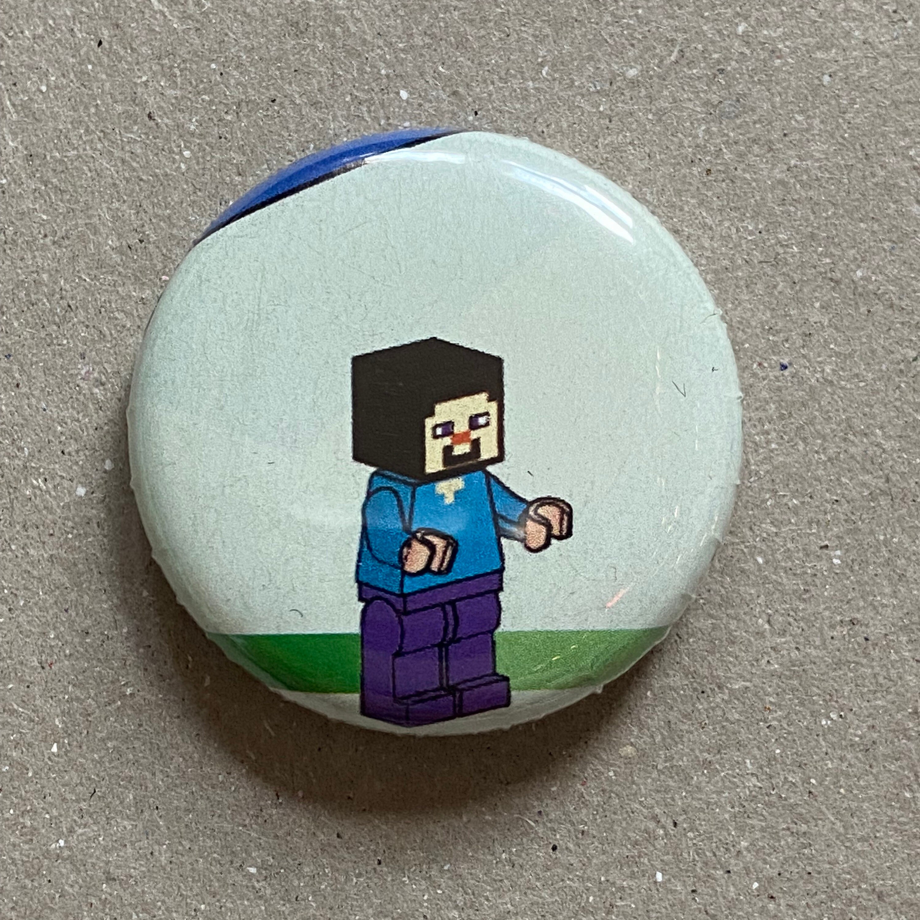 Lego Minecraft Steve Button. - Etsy