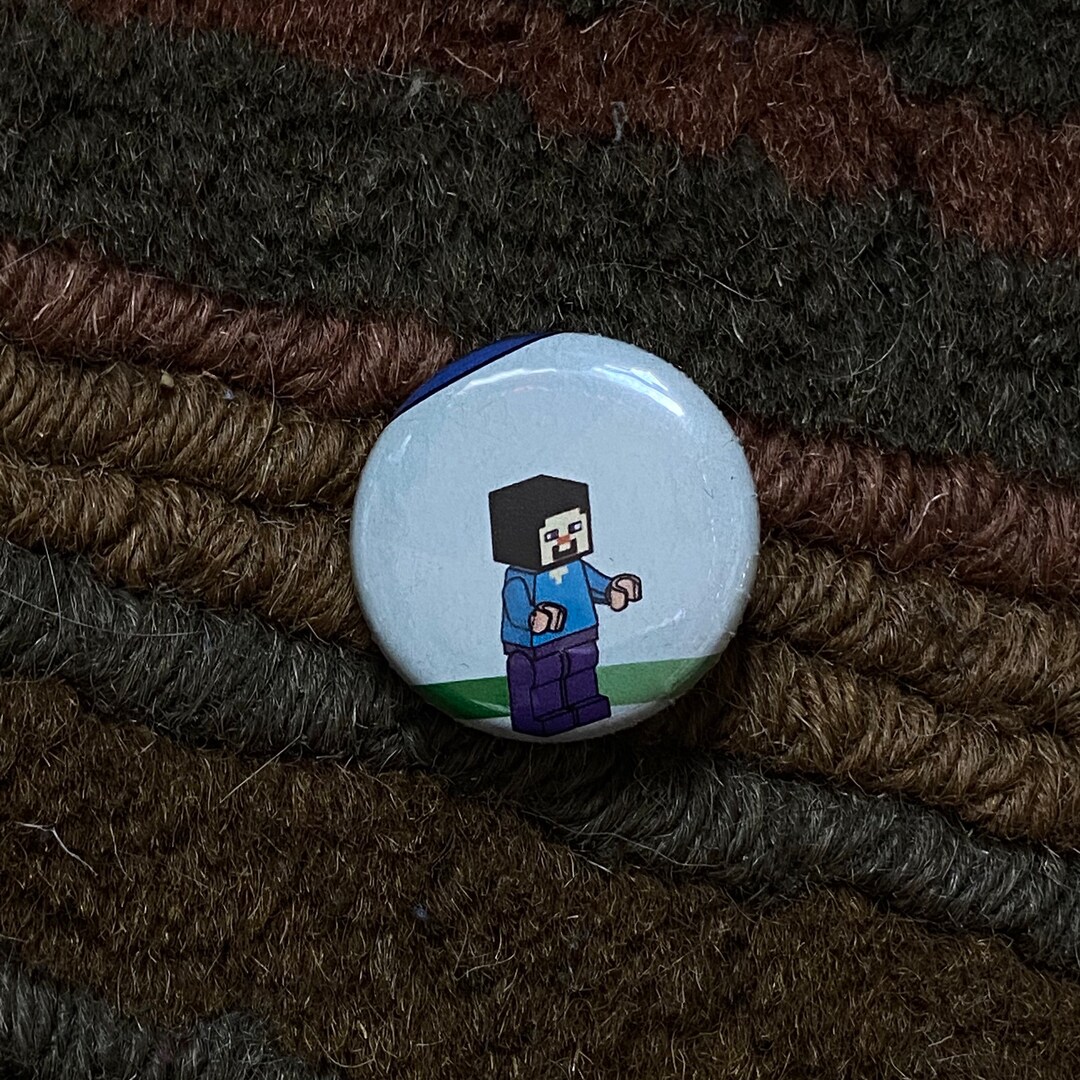 Lego Minecraft Steve Button. - Etsy