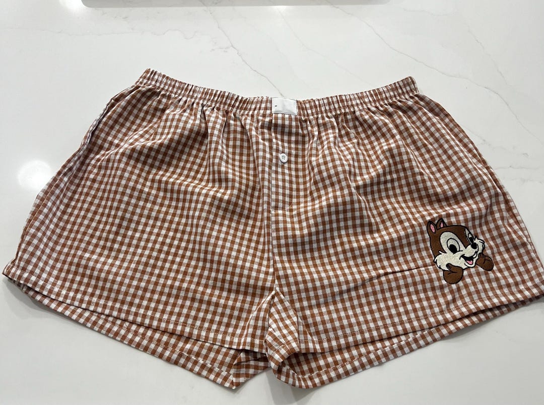 Chip and Dale Embroidered Boxer Shorts - Etsy