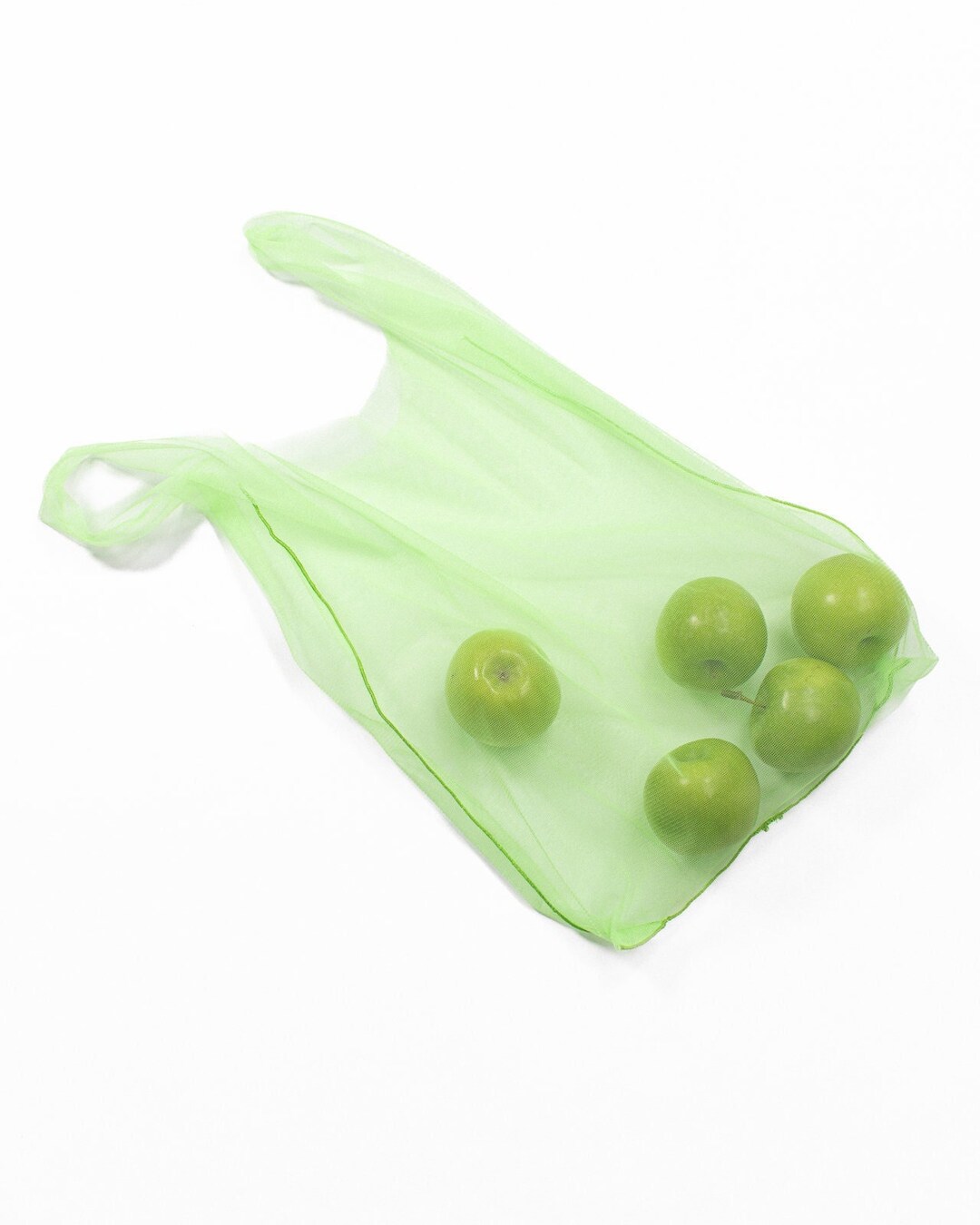 Shopper Bag in Neon Green. Tulle Bag. Transparent Bag. Shopping Bag ...