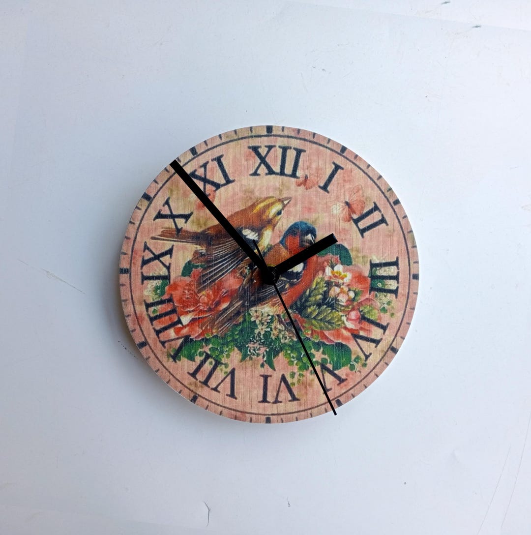 Floral Bird Wall Clock: Cottagecore Bohemian Decor - Etsy
