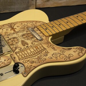 Engraved Telecaster Pickguard & Control Plate Hand Painted + Gilded ...