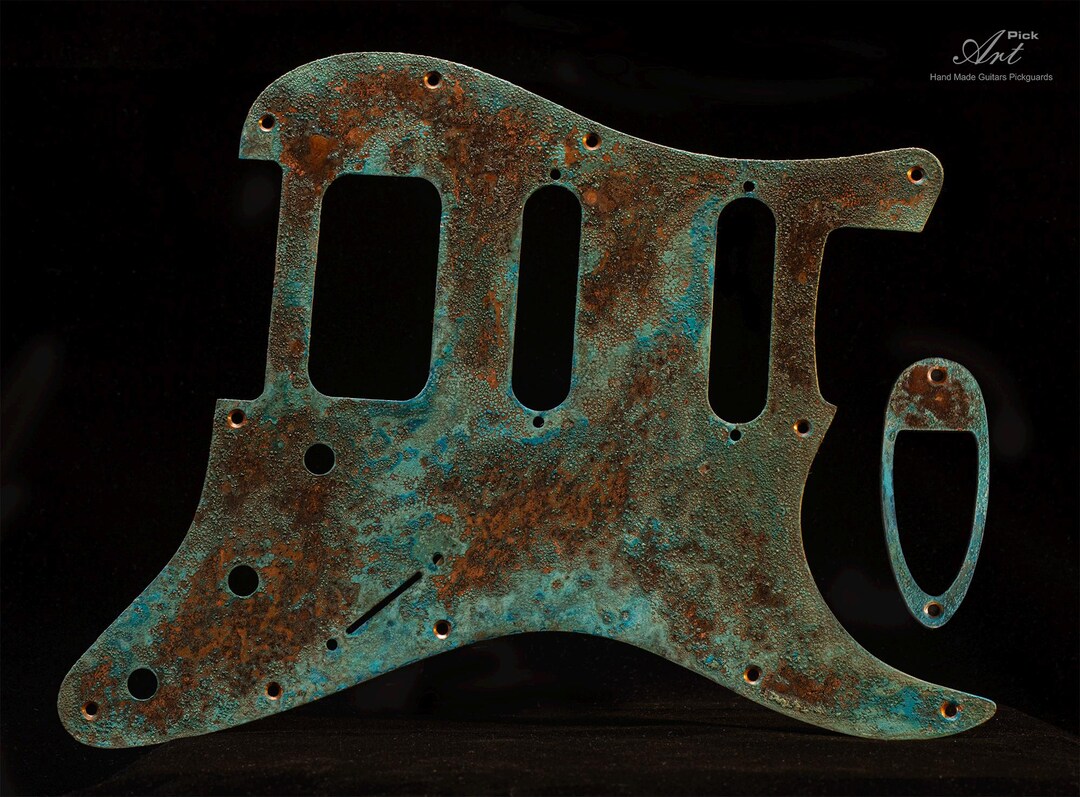 Stratocaster HSS Pickguard Set-of-2 "blue Rusty" Solid Copper ...