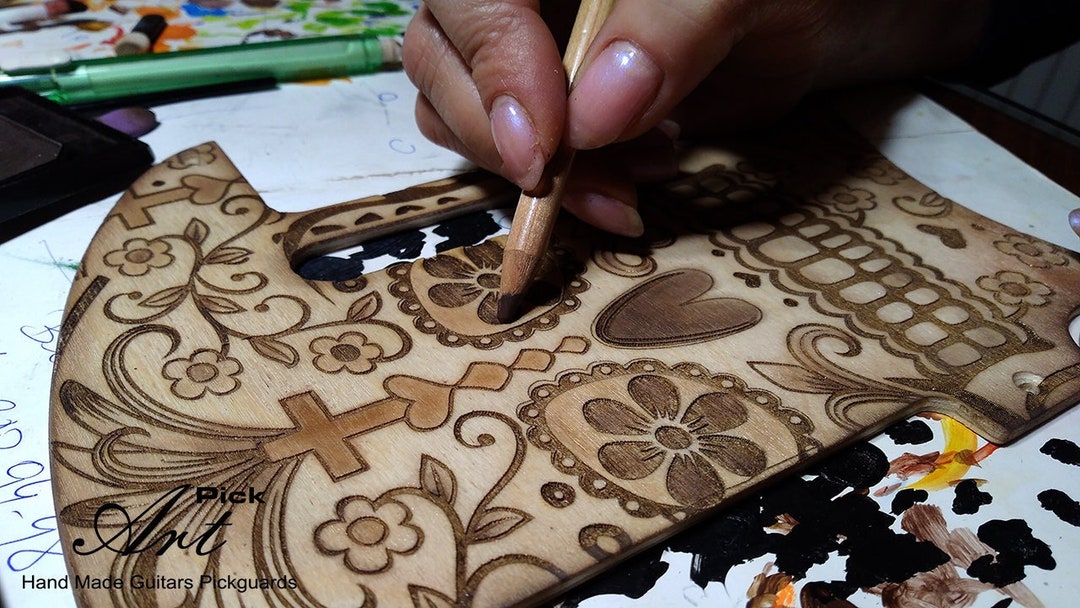 Engraved Telecaster Pickguard & Control Plate Hand Painted - Etsy