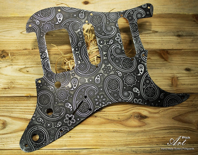 Stratocaster Professional II Pickguard HSS Strat Pickguard PAISLEY Aged ...