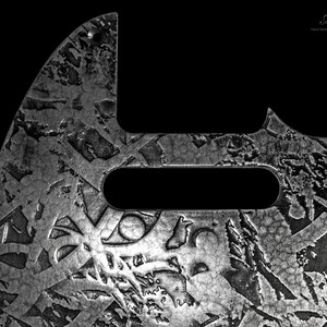Telecaster Pickguard Set-of-2 Tele Pickguard Silver Steel Etched Metal ...