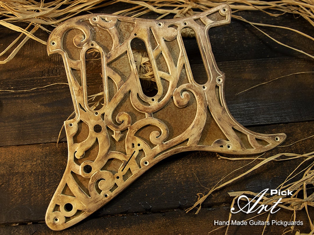 Stratocaster 1962 Pickguard SSS Cream-rusty Grid With Rusty Aluminum ...