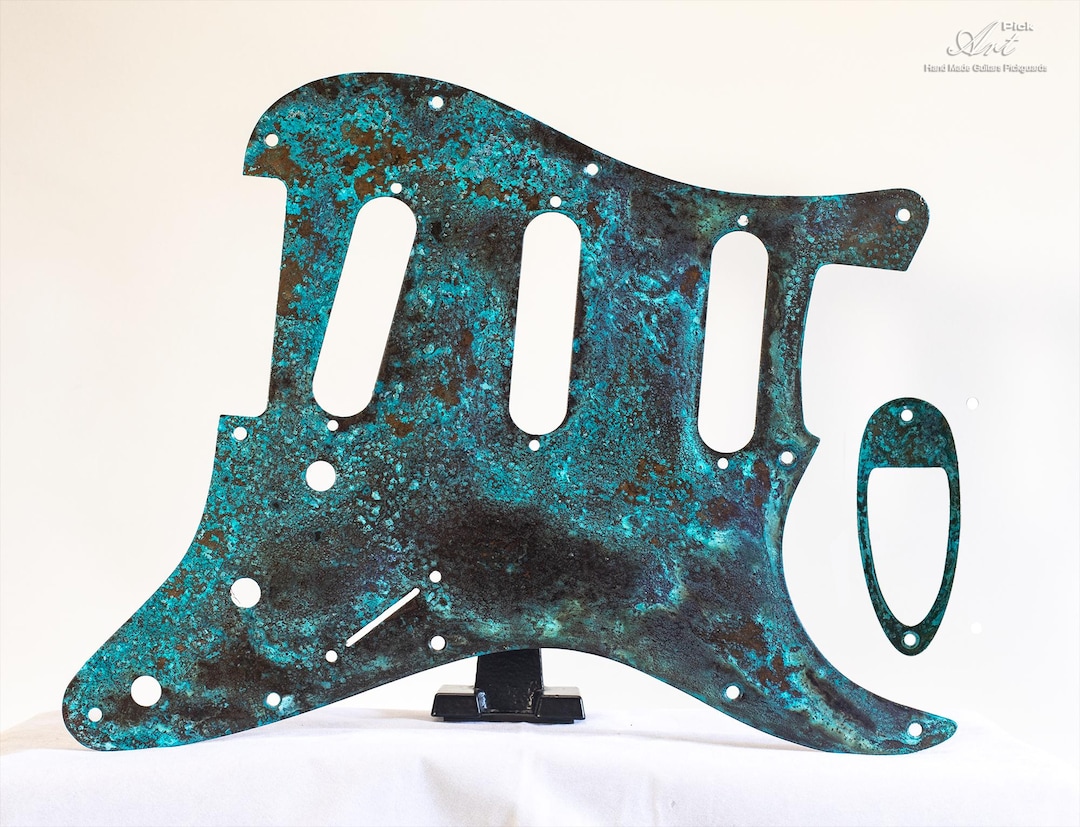Stratocaster SSS Pickguard Set-of-2 rusty Blue-green Solid Copper ...