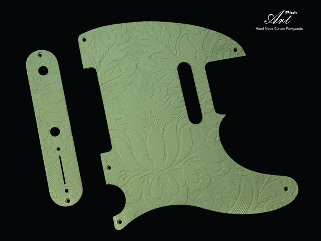 Telecaster Pickguard & Control Plate Set-of-2 – Mint Green Engraved ...