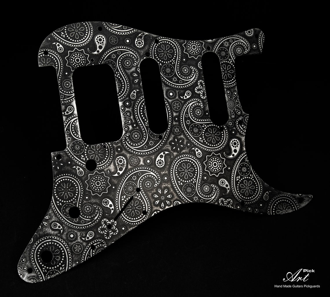Stratocaster Professional II Pickguard HSS Strat Pickguard PAISLEY Aged ...