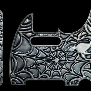 Unique Telecaster Pickguard Silver Set-of-2 Spider Web Aluminum-wood ...