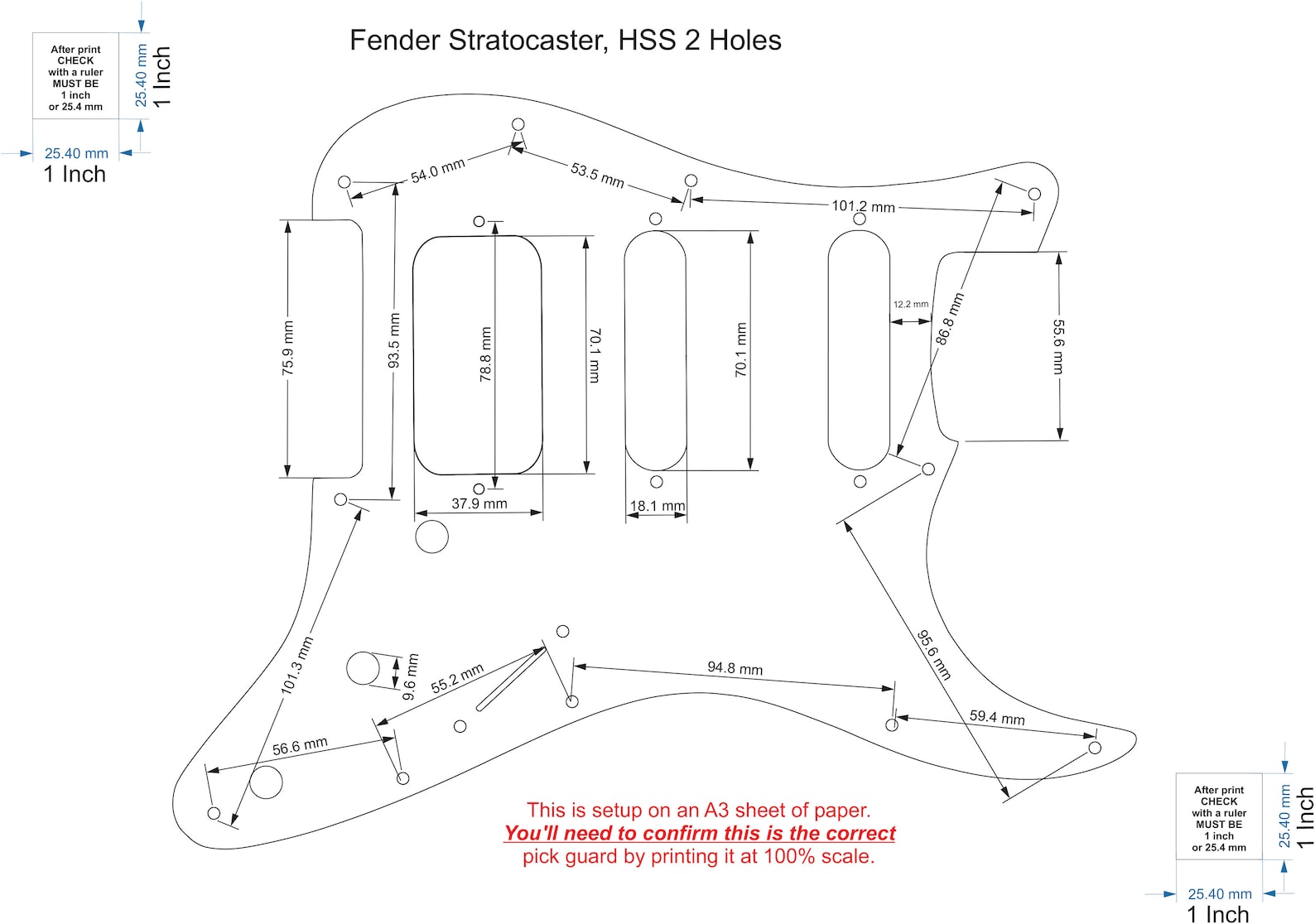 Stratocaster Professional II Pickguard HSS Strat Pickguard Aluminum ...