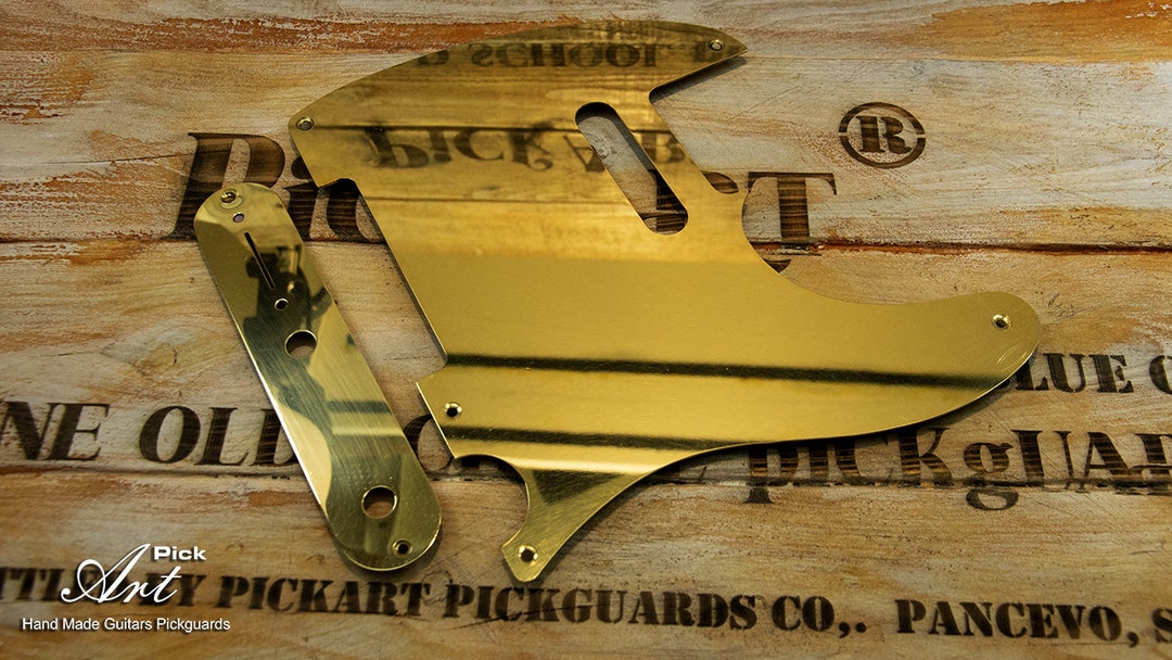 Solid Brass Telecaster Pickguard Gold & Control Plate Set-gold Mirror ...