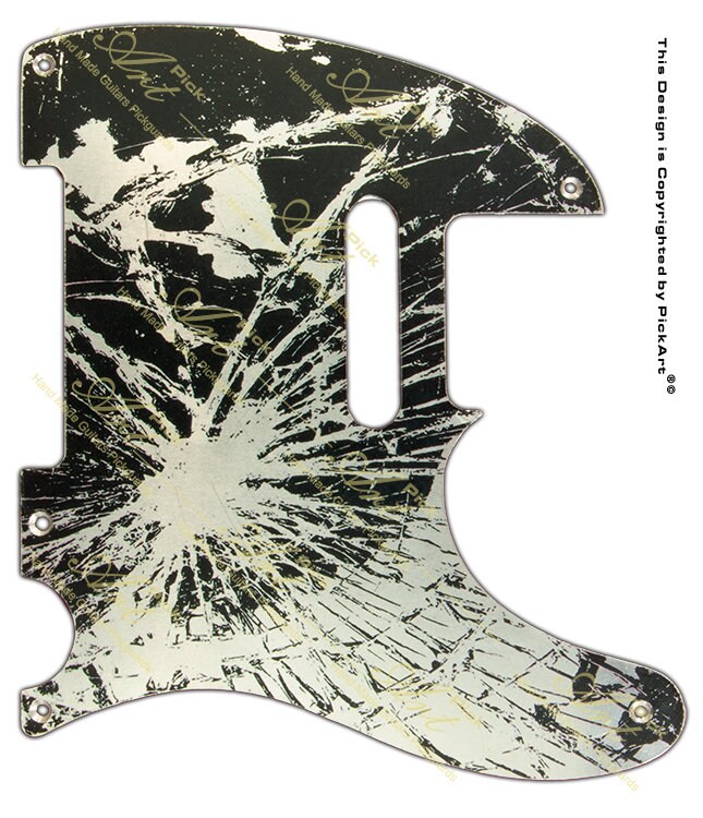 Telecaster Pickguard Metal Silver-black Aluminum Broken Glass Tele - Etsy
