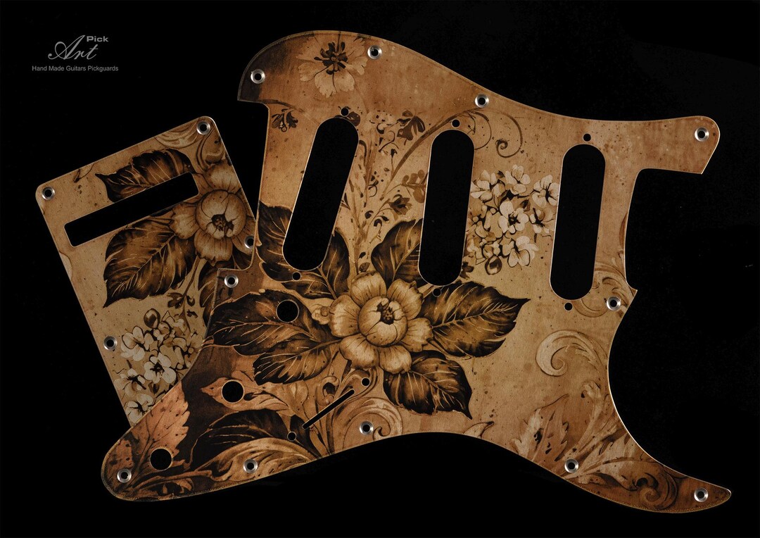 Metal Stratocaster Pickguard SSS Set-of-2 Sepia Gold-bronze Brown ...