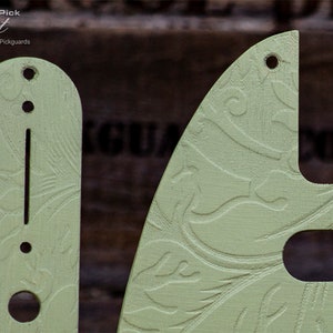 Telecaster Pickguard & Control Plate Set-of-2 – Mint Green Engraved ...