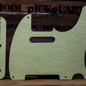 Telecaster Pickguard & Control Plate Set-of-2 – Mint Green Engraved ...