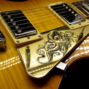 Gibson Les Paul Pickguard Set-of-4 Products - 3D Liquid Glass "kraken ...